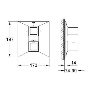 德國 GROHE Allure Brilliant 19792 浴缸入牆2路分水器 (連掣芯 GR-35500) - 香港浴室潔具網購店