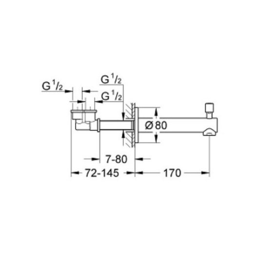 德國 GROHE Concetto New 13281001 牆出浴缸出水咀 - 香港浴室潔具網購店