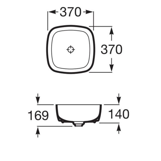 Spain ROCA Inspira SOFT A327502000 Over Counter Basin 370x370x140mm ...