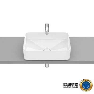 西班牙 ROCA Inspira SQUARE A327530000 檯上面盆 500x370x140mm 白色 歐洲製造 - 香港浴室潔具網購店