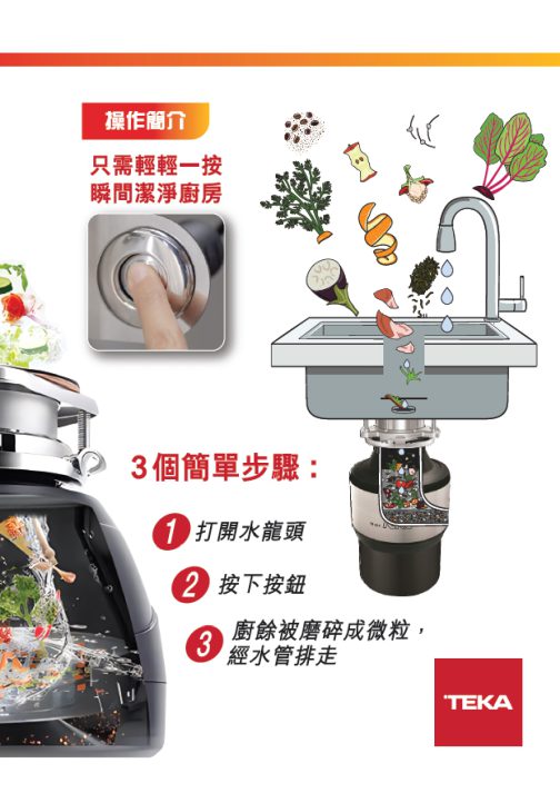 Teka TR550 Food Waste Disposer - 香港浴室潔具網購店