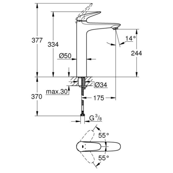 德國 GROHE Eurostyle 23719003 高身面盆龍頭